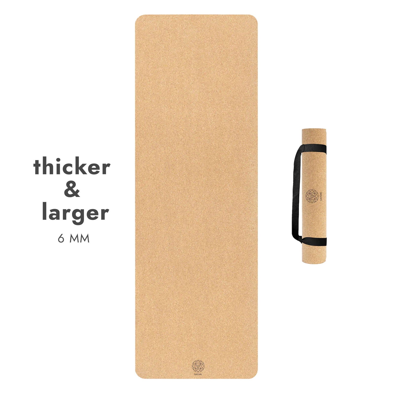 XL Original Design 6MM Cork Yoga Mat | Satori Concept