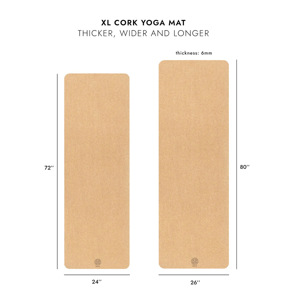 XL Original Design 6MM Cork Yoga Mat | Satori Concept
